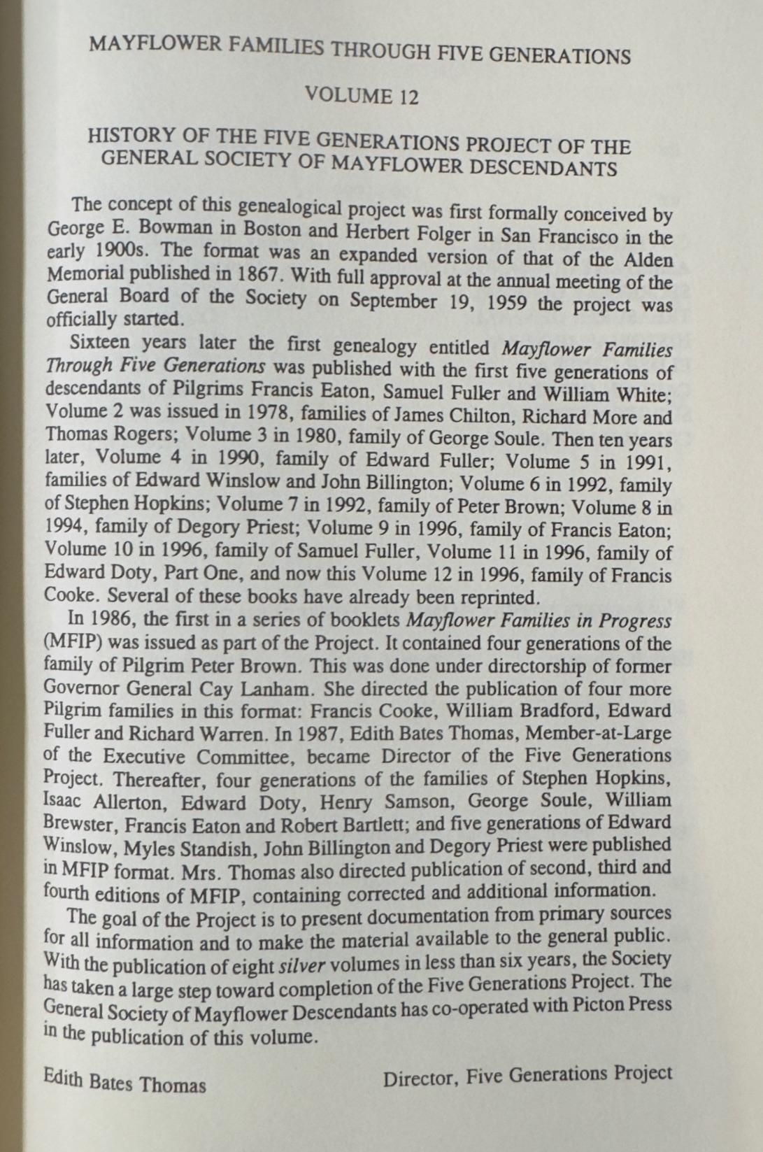 Mayflower Families Through Five Generations: Descendants of the ...