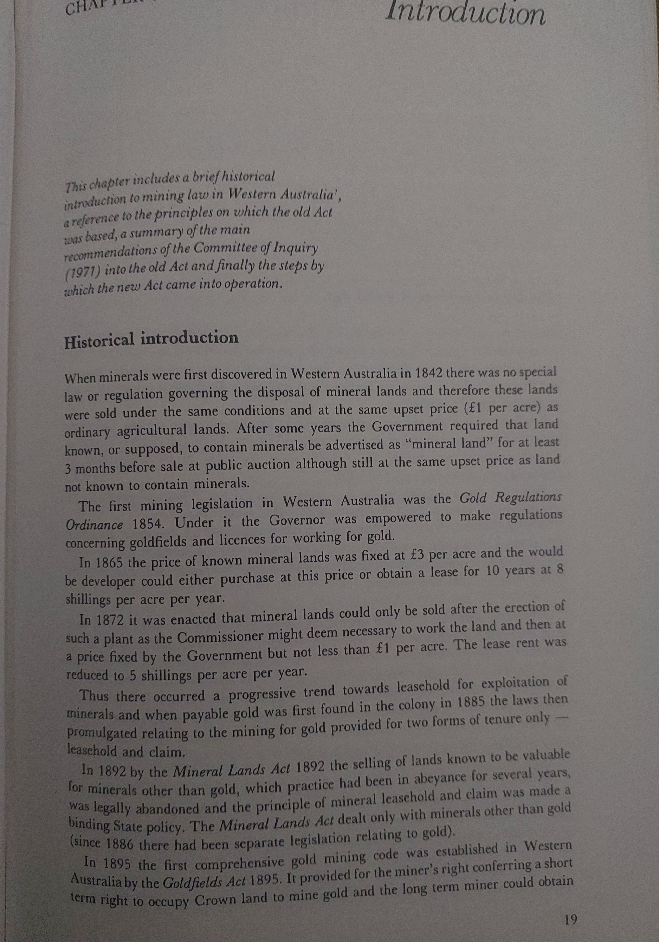 Mining Law in Western Australia : A Guide by Michael W Hunt & Michael A ...