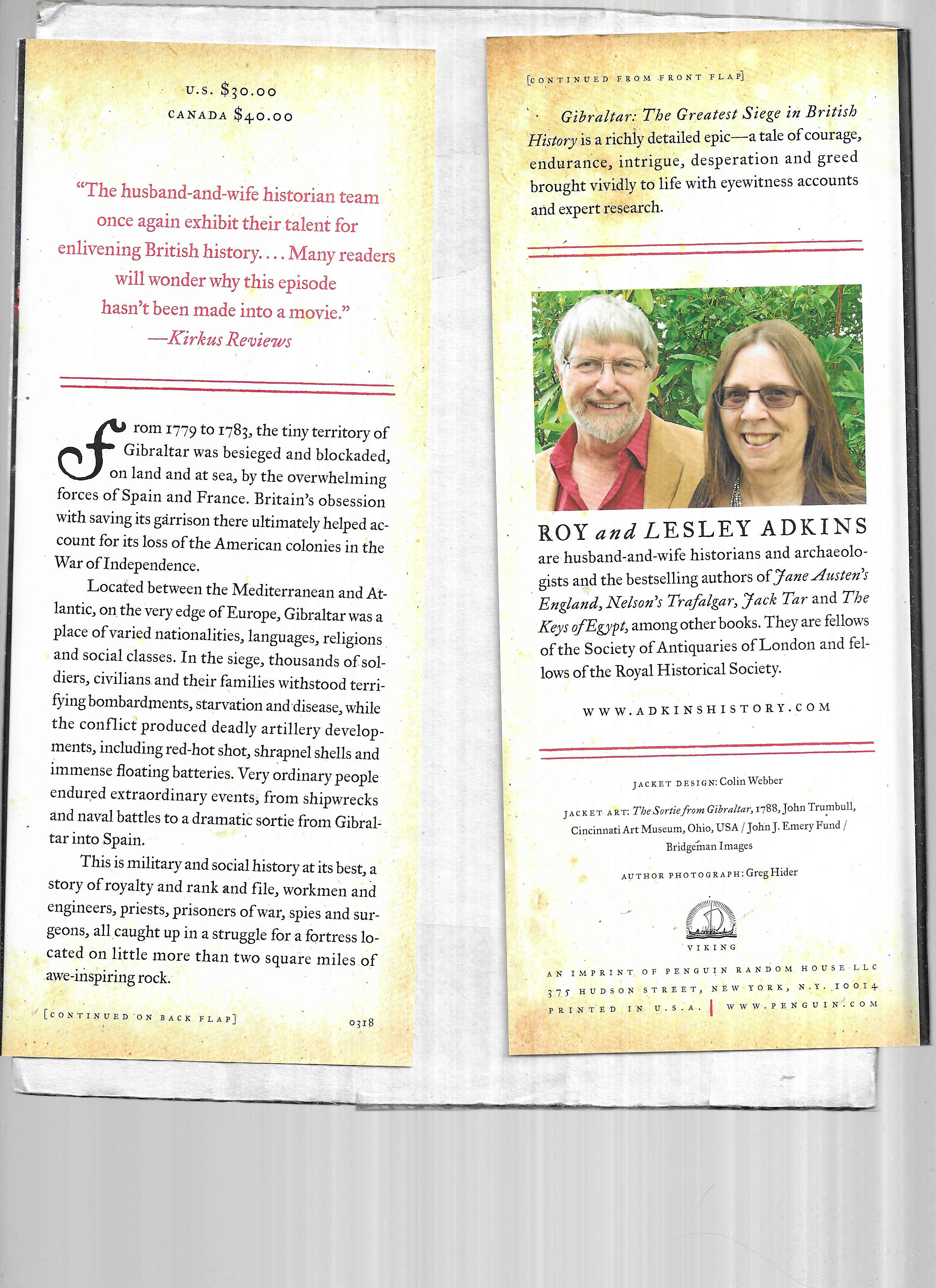 GIBRALTAR: The Greatest Siege In British History by Adkins, Roy and ...