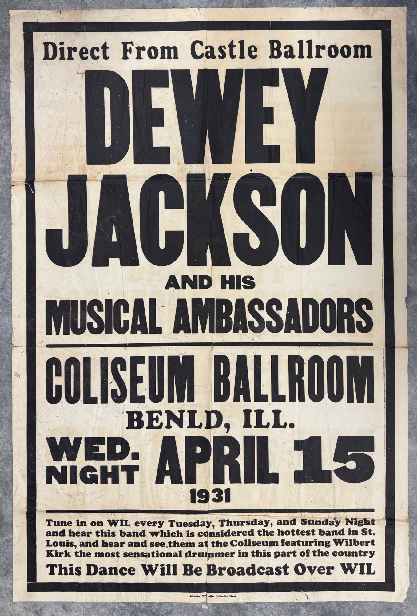 [Black Americana] Poster for Dewey Jackson and His Musical Ambassadors ...