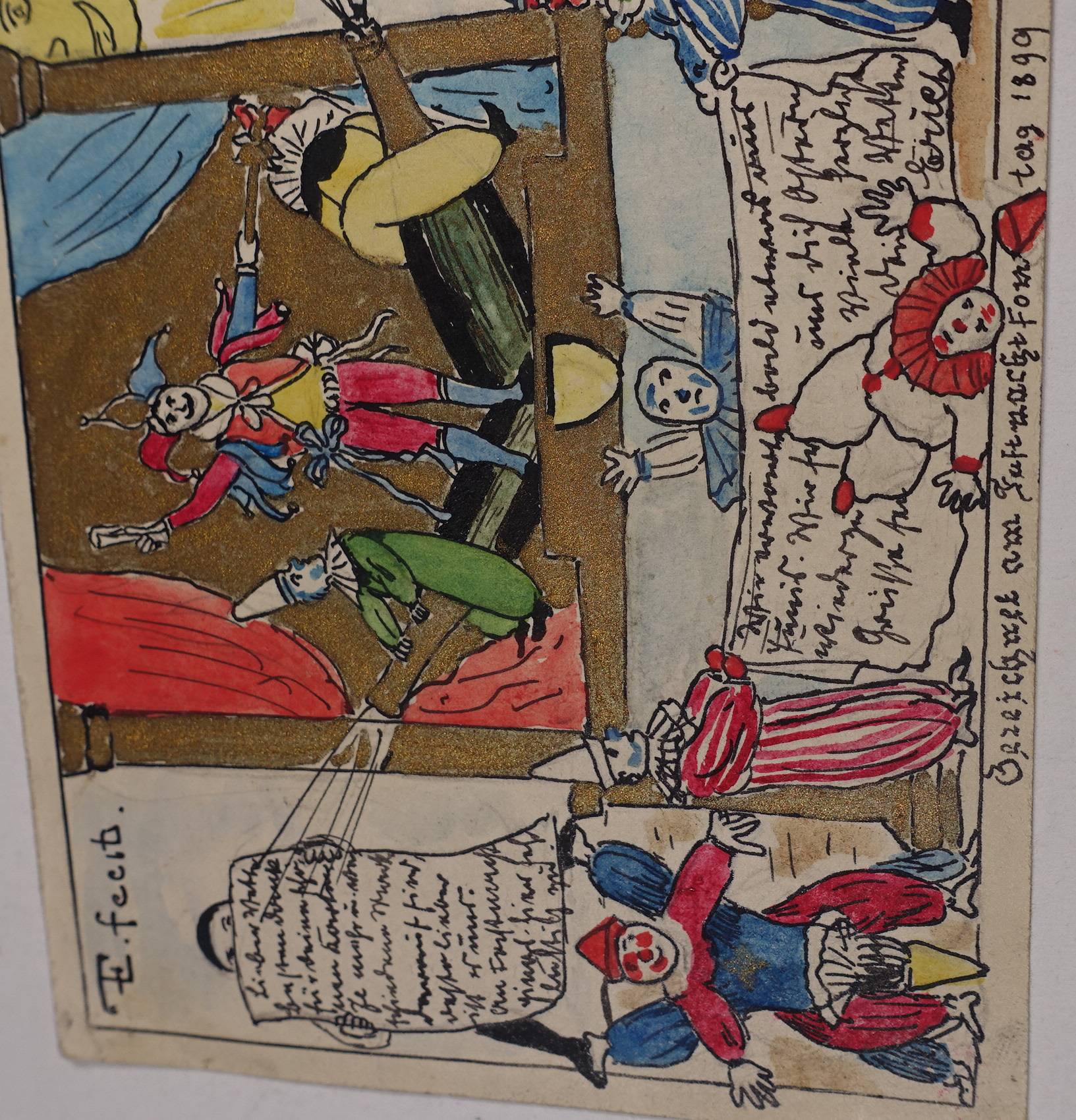 Fastnacht, Karneval --- Originale Zeichnung Saarlouis 1898, Erich ...