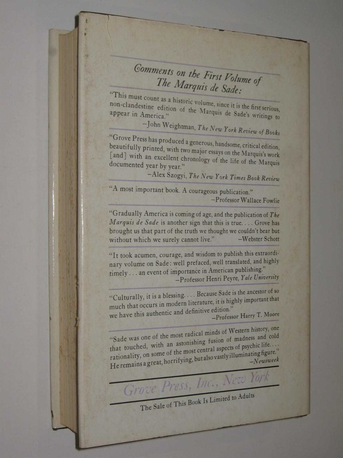 The 120 Days of Sodom and Other Writings de The Marquis de Sade: Very ...