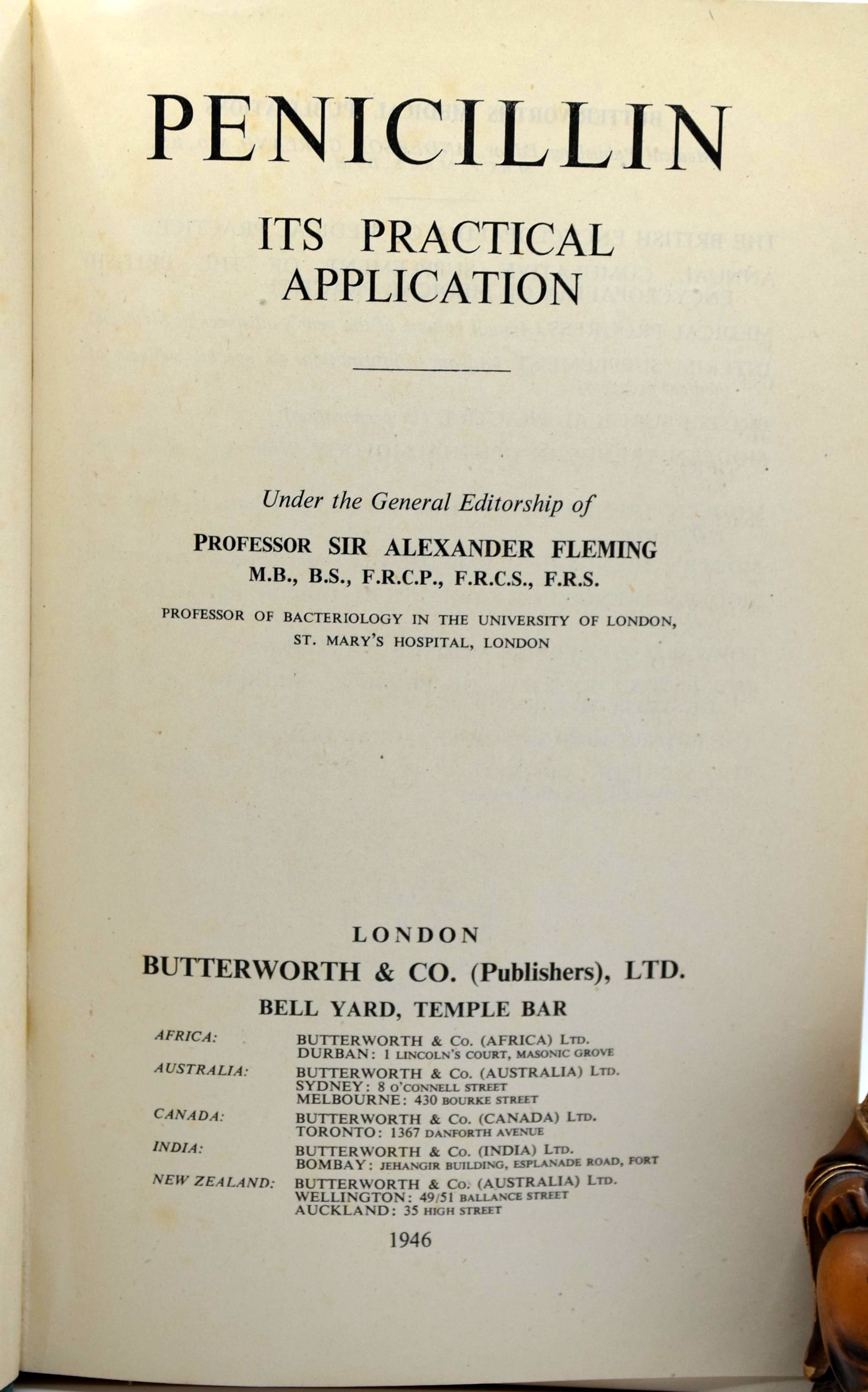 Penicillin, Its Practical Application by Sir Alexander Fleming: Very ...
