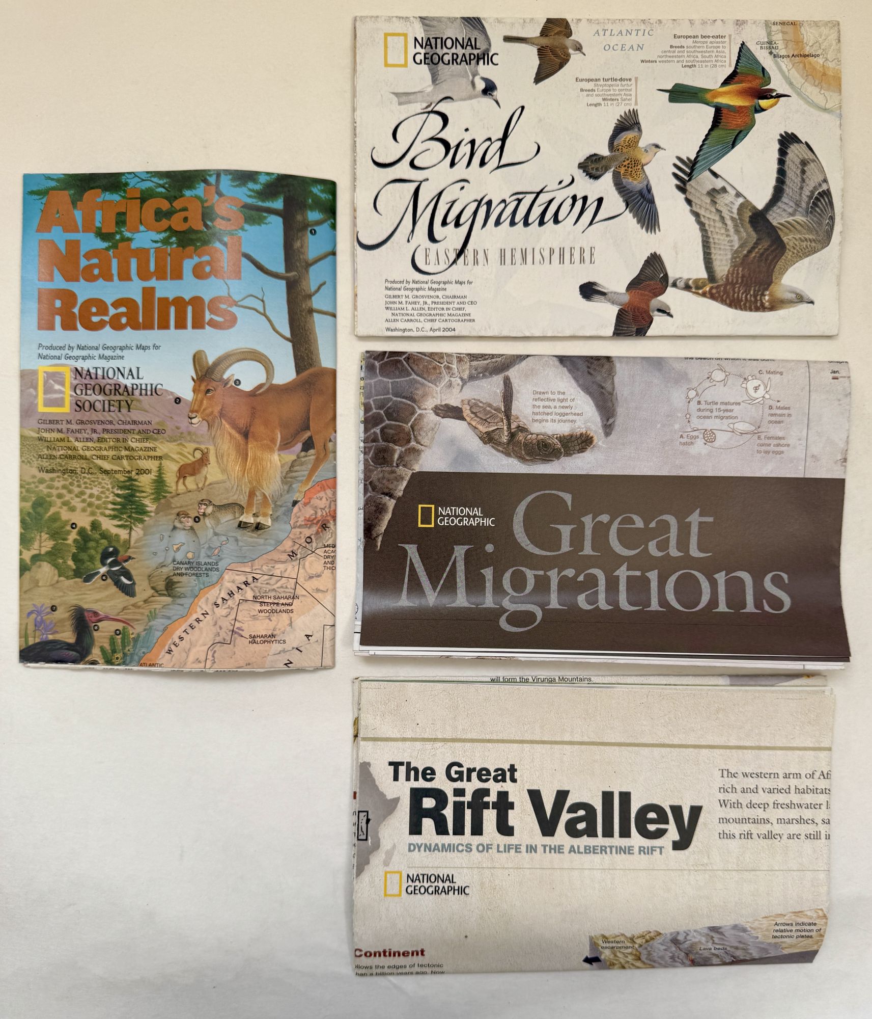 [Set of 4 Maps]: Africa's Natural Realms; Bird Migration: Eastern ...
