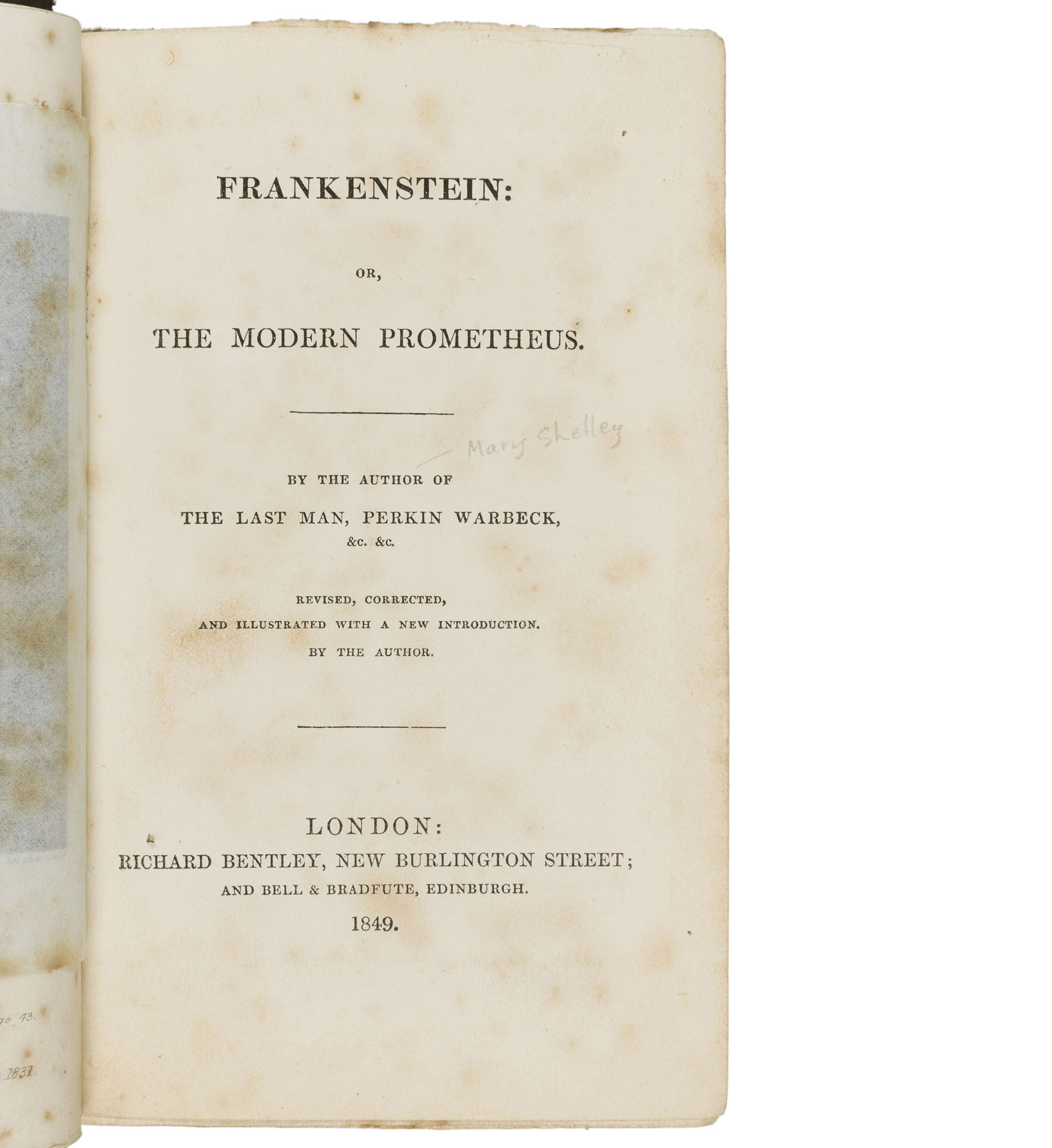 Frankenstein: or, The Modern Prometheus. Revised, corrected, and ...