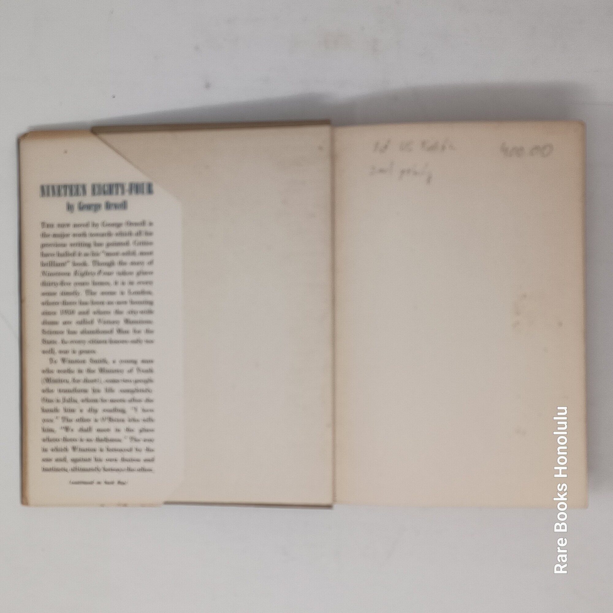 Nineteen Eighty-Four (1949, 1st. ed. , 2nd printing) by Orwell, George ...