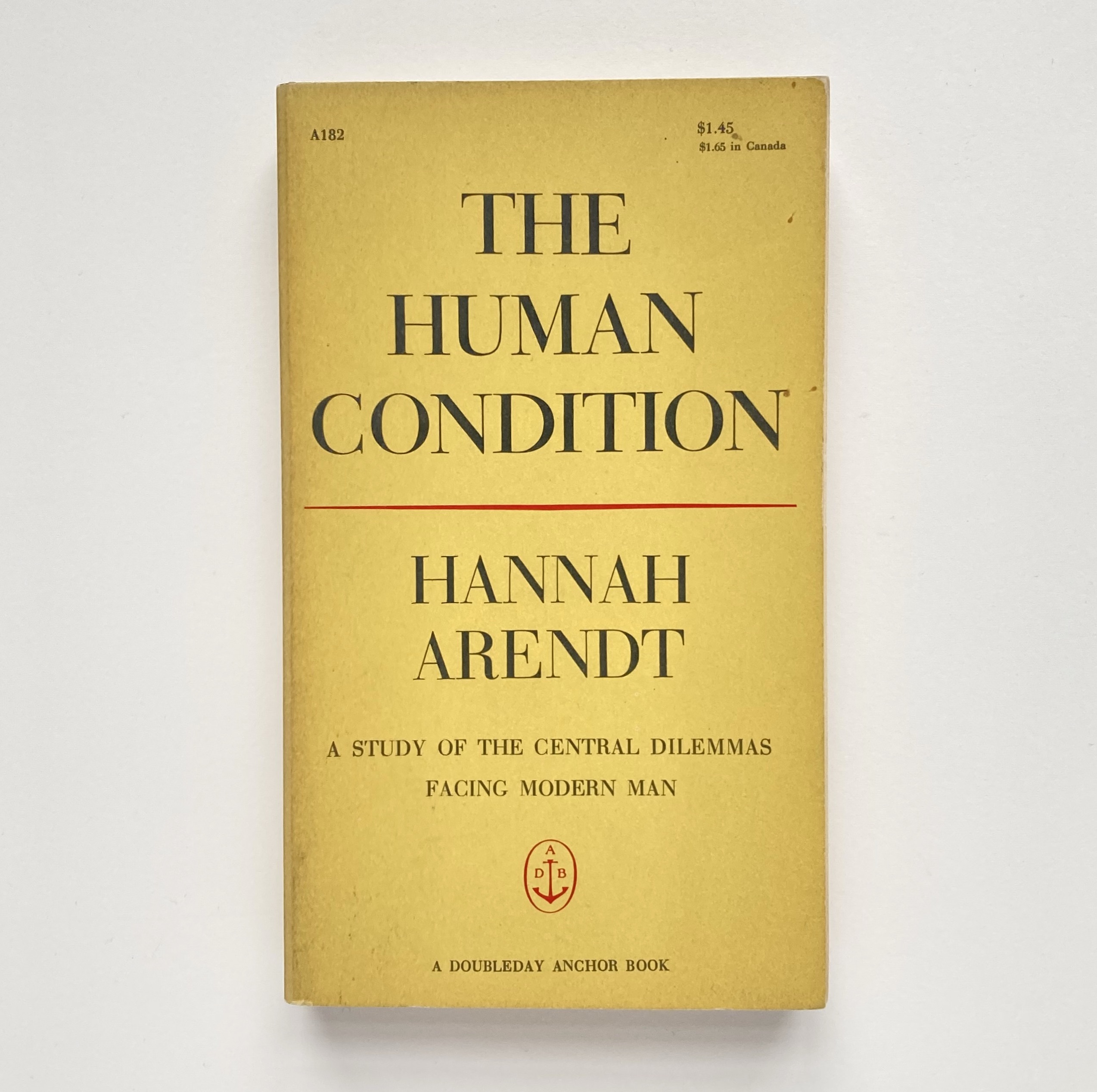 The Human Condition by Arendt, Hannah: Very Good Soft cover (1958) 1st ...