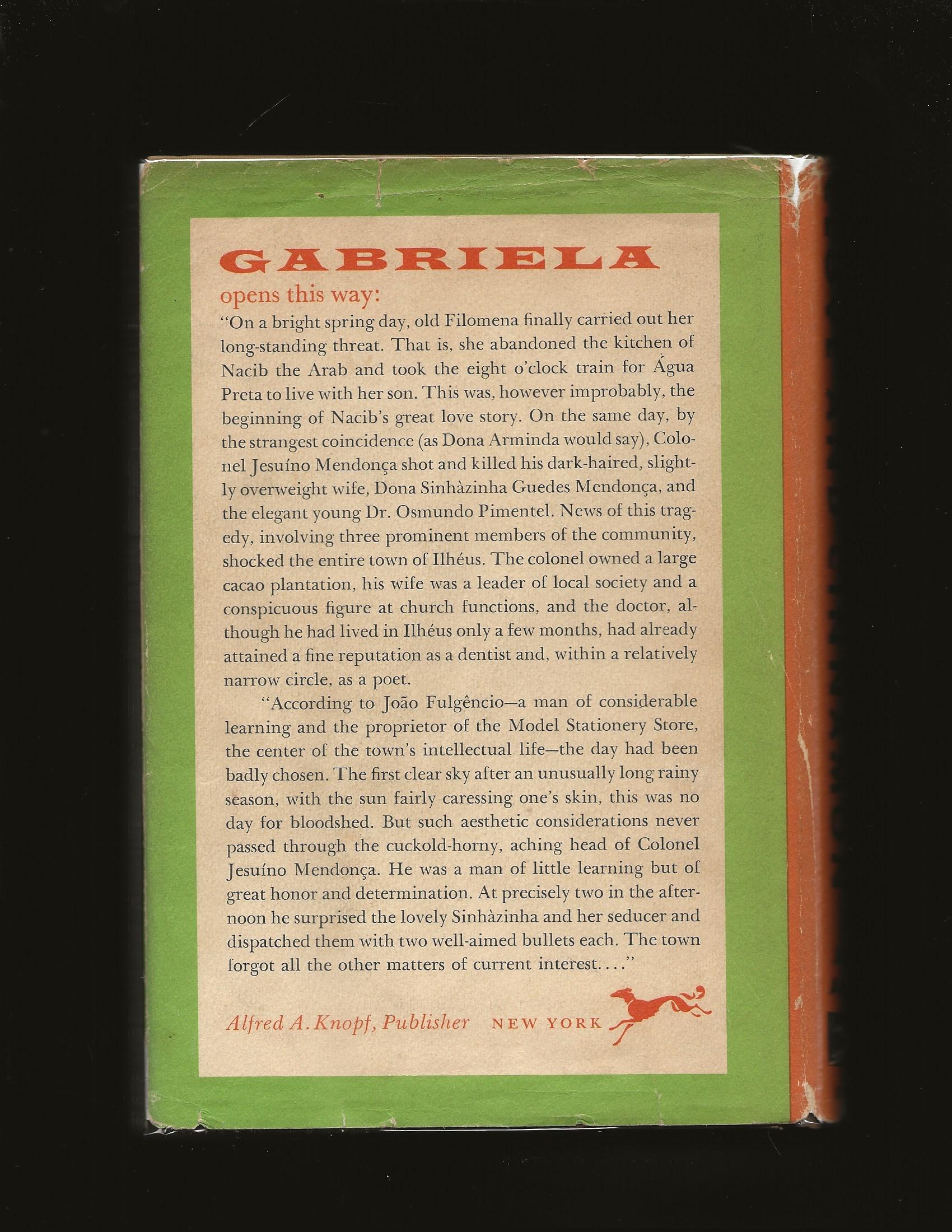 Gabriela, Clove and Cinnamon by Jorge Amado; Translated from the ...
