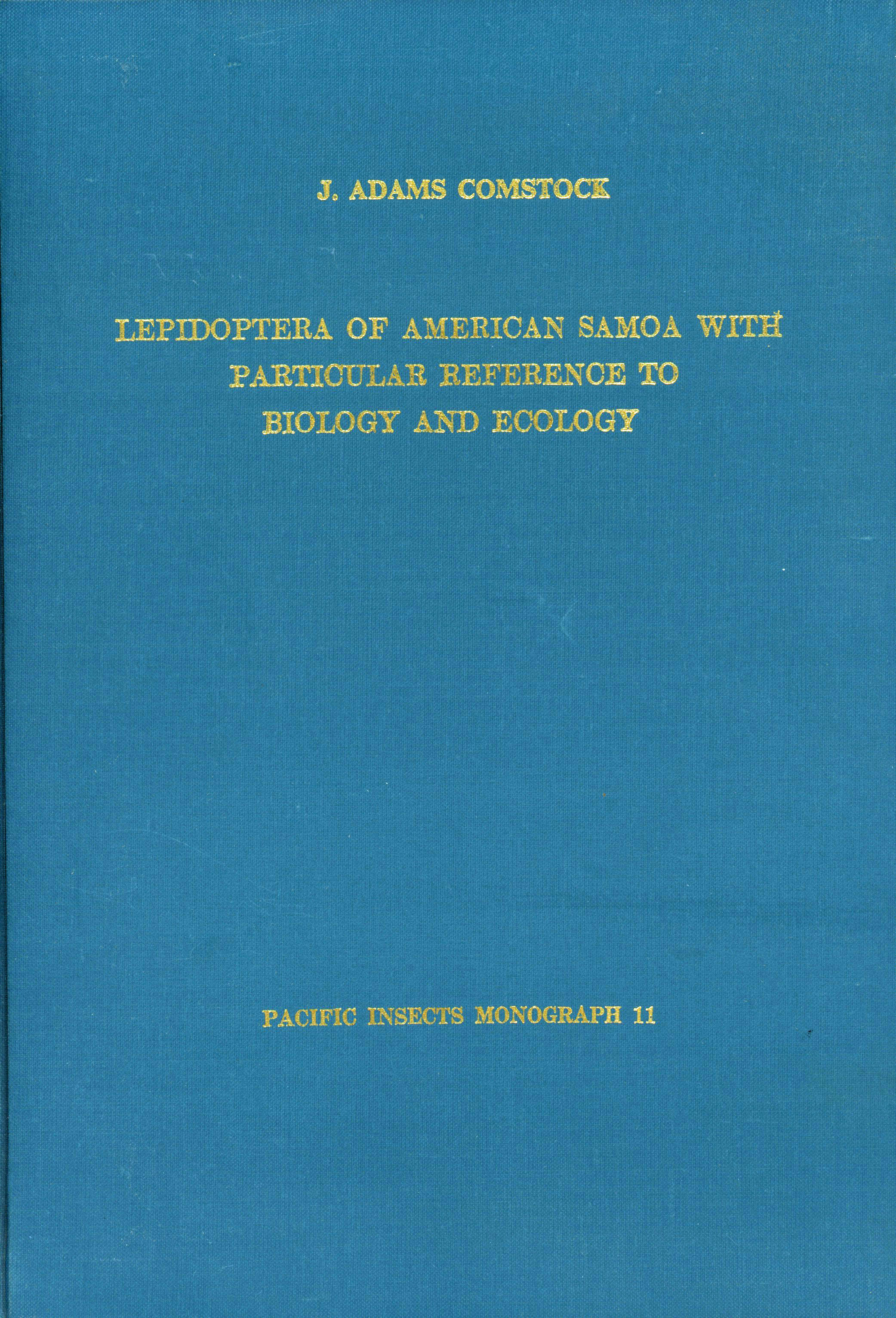 Lepidoptera of American Samoa with particular reference to biology and ...