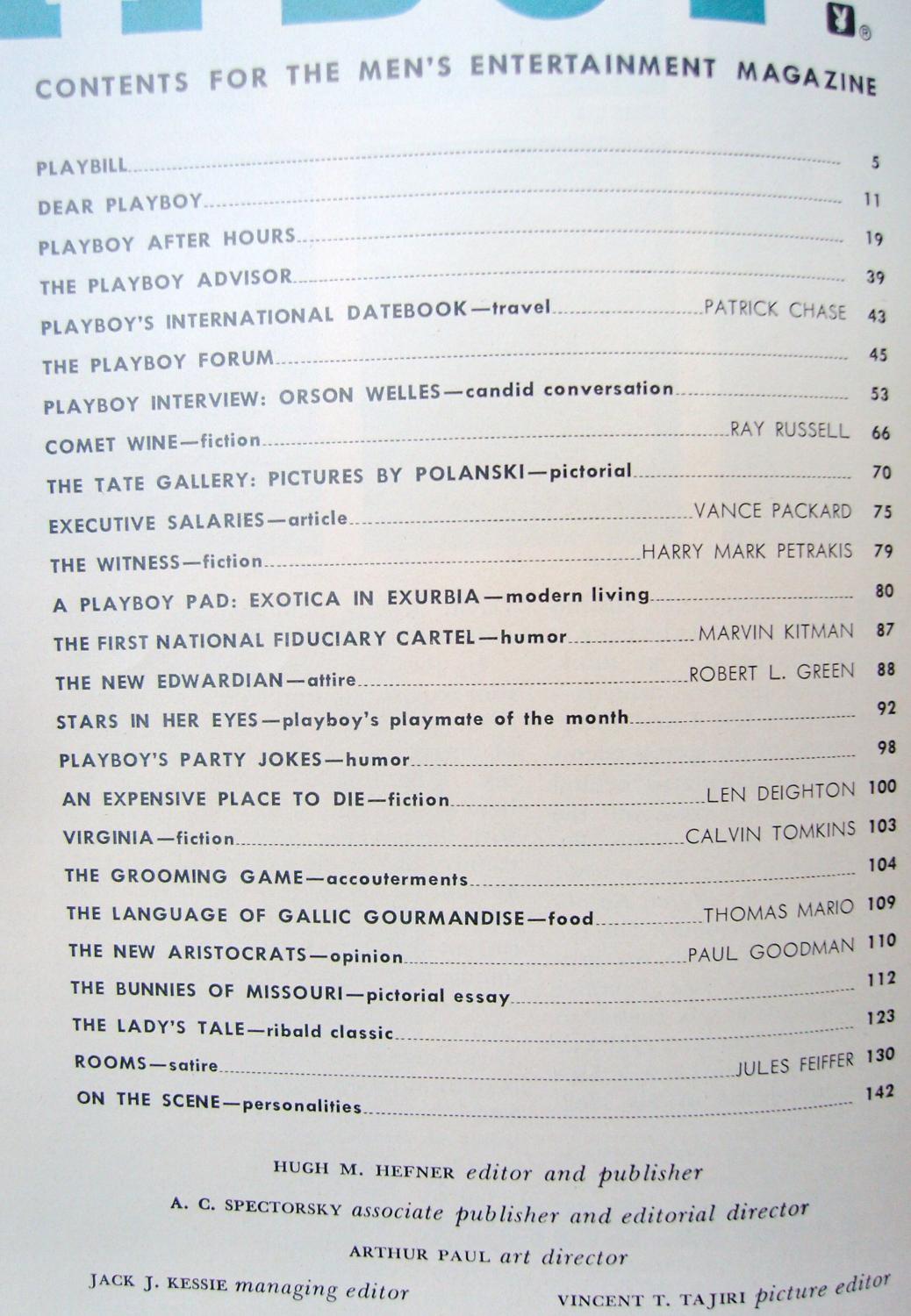 Playboy Magazine. Vol 14 No. 3 - march 1967 by Patrick Chase; Ray Russell; Vance Packard; Harry ...