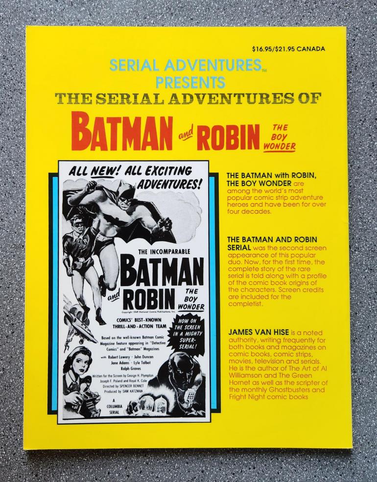 The Serial Adventures of Batman and Robin the Boy Wonder by Van Hise ...