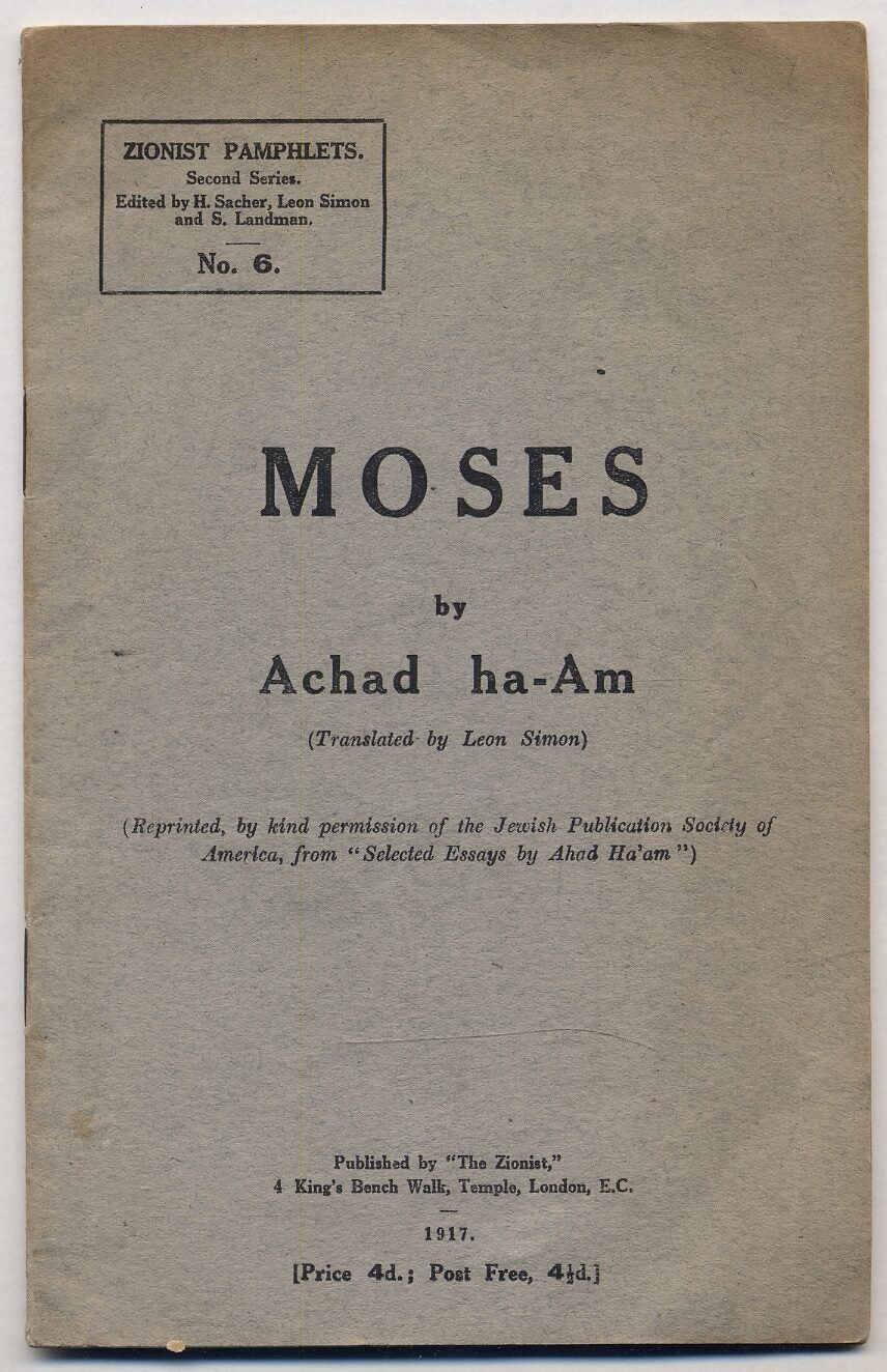 Moses von ha-AM, Achad: Very Good Softcover (1917) | Between the Covers ...