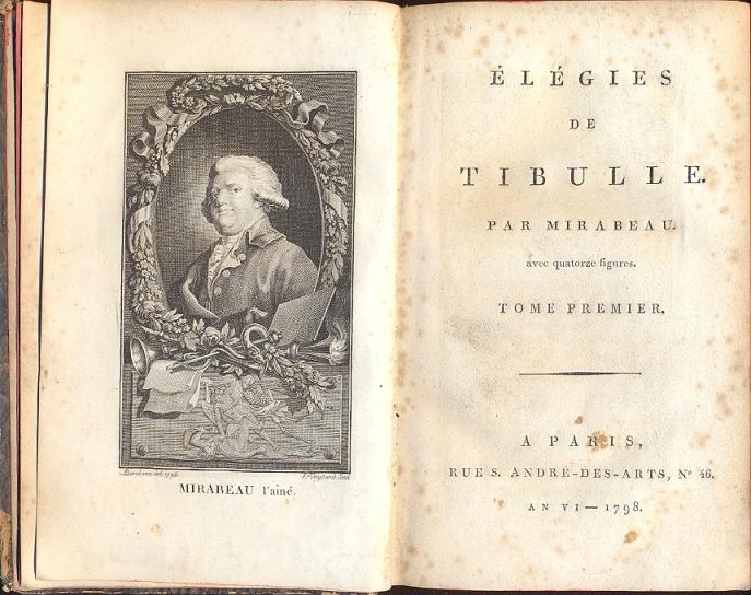 Elegies de Tibulle. by MIRABEAU.: (1798) | Libreria M. T. Cicerone