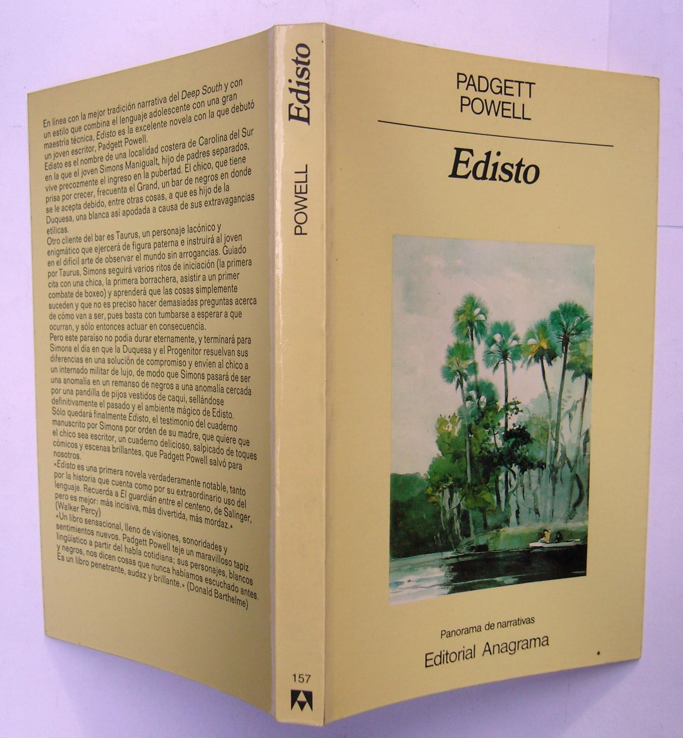 Edisto by Padgett Powell: Muy bien Tapa Blanda Con Solapa (1989 ...