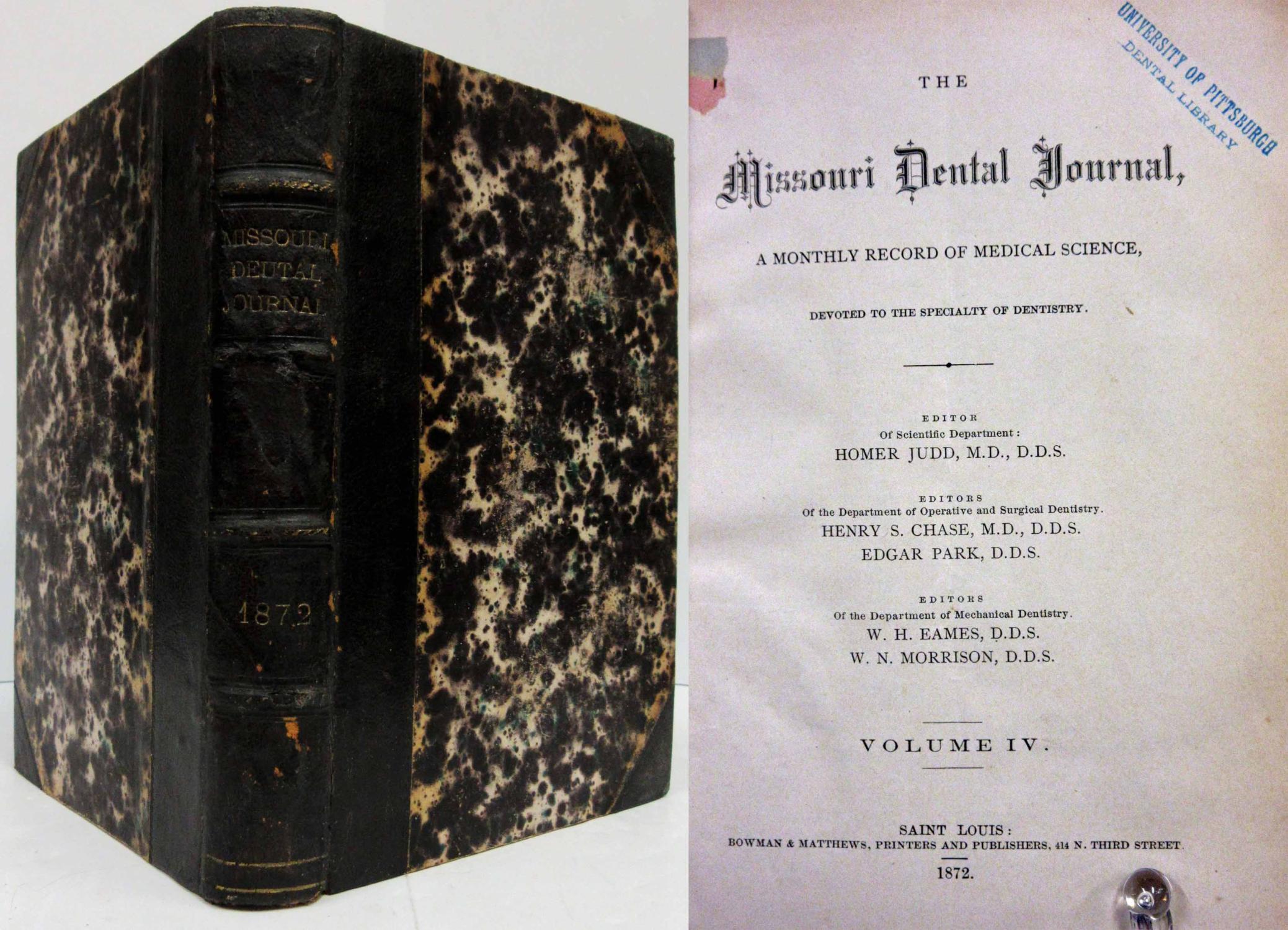 THE MISSOURI DENTAL JOURNAL (VOL. 2, 1870) Monthly Record of Medical ...