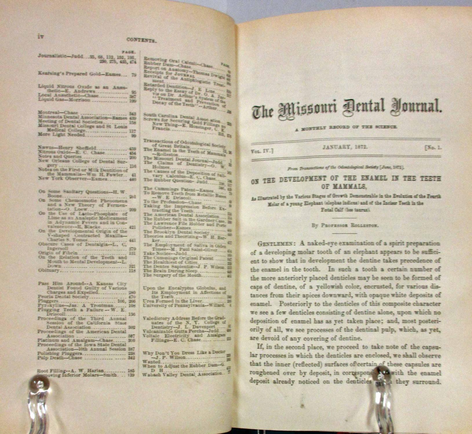 THE MISSOURI DENTAL JOURNAL (VOL. 2, 1870) Monthly Record of Medical ...