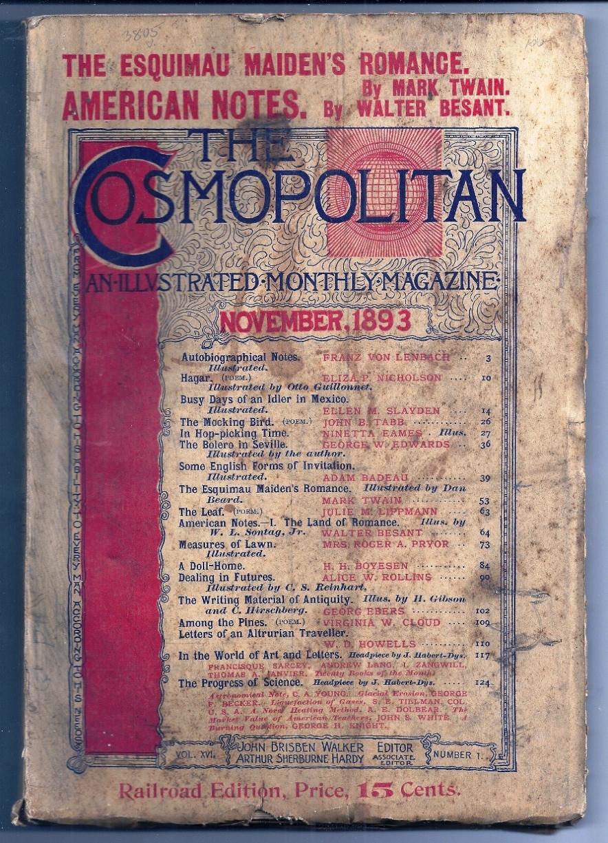 "The Esquimau Maiden's Romance" in THE COSMOPOLITAN, Vol. XVI, #1 by ...