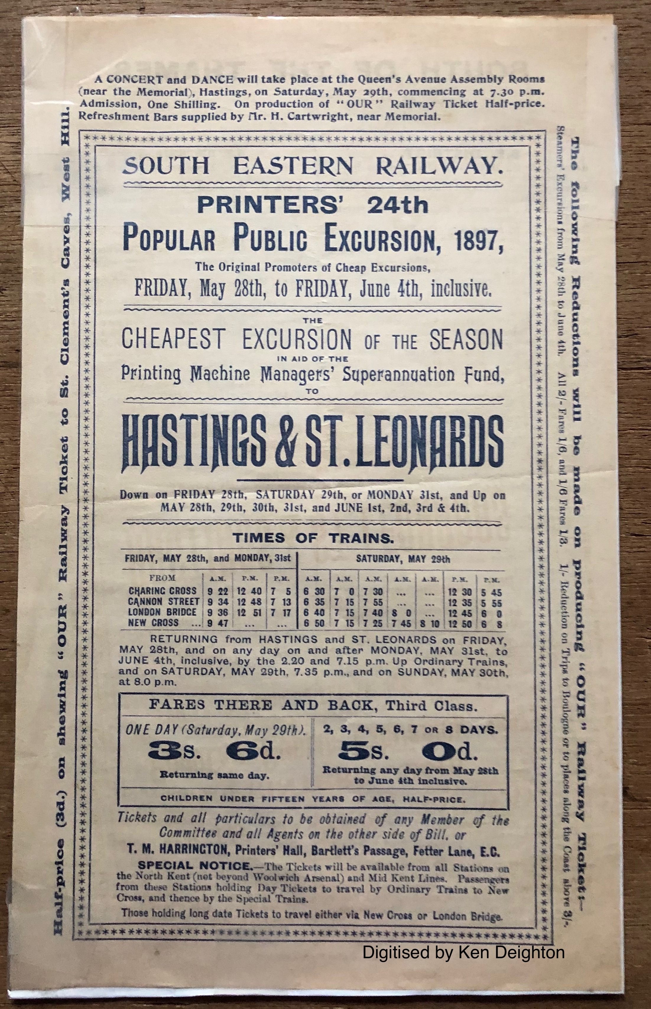 South Eastern Railway Hastings & St Leonards Printers' 24th Popular ...