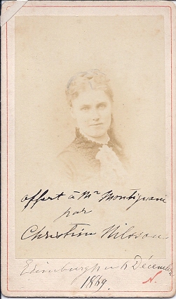 Photographic portrait by Nadar of the opera singer Christine Nilsson ...