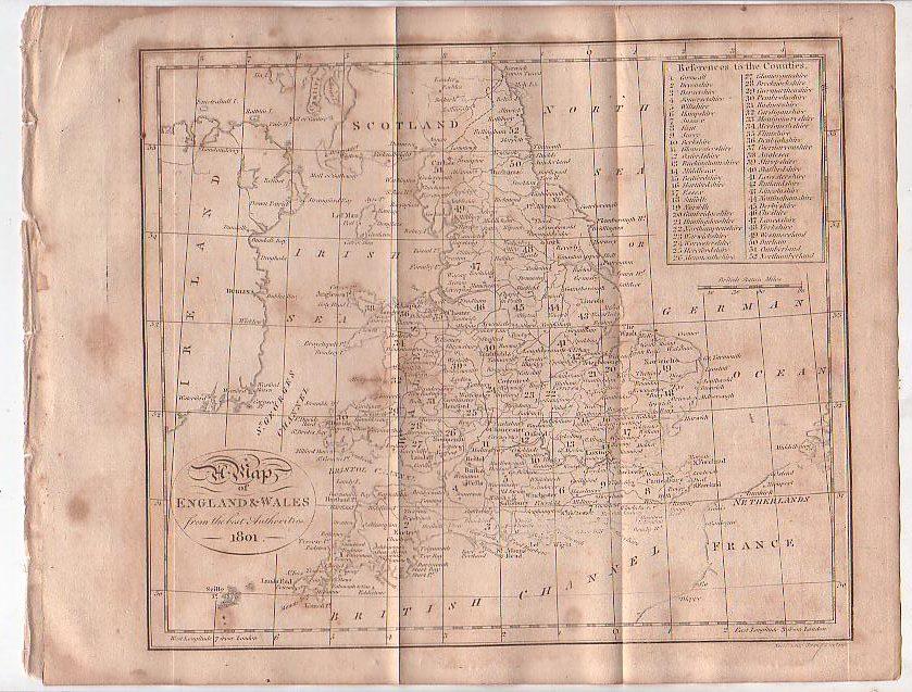 Map - England and Wales by Neele, [Samuel]: (1801) First Edition. Map ...