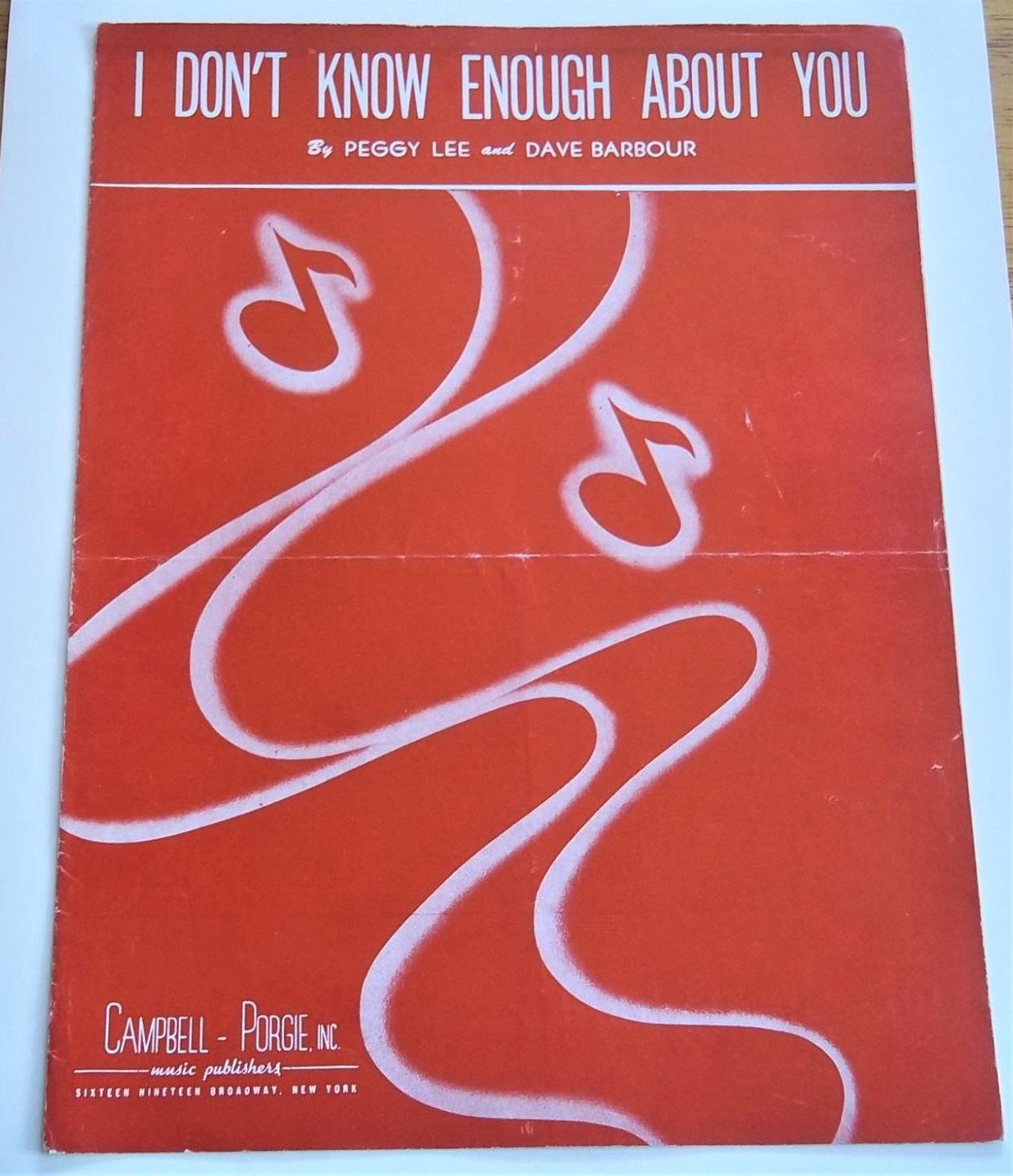 I Don't Know Enough About You (Sheet Music) by Peggy Lee and Dave ...