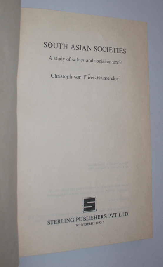 South Asian Societies A Study of Values and Social Controls. by ...
