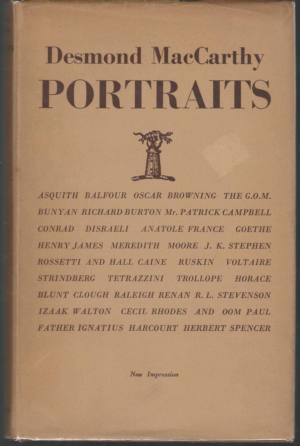 Portraits by MacCarthy, Desmond (Sir) (Charles Otto Desmond): Very Good ...