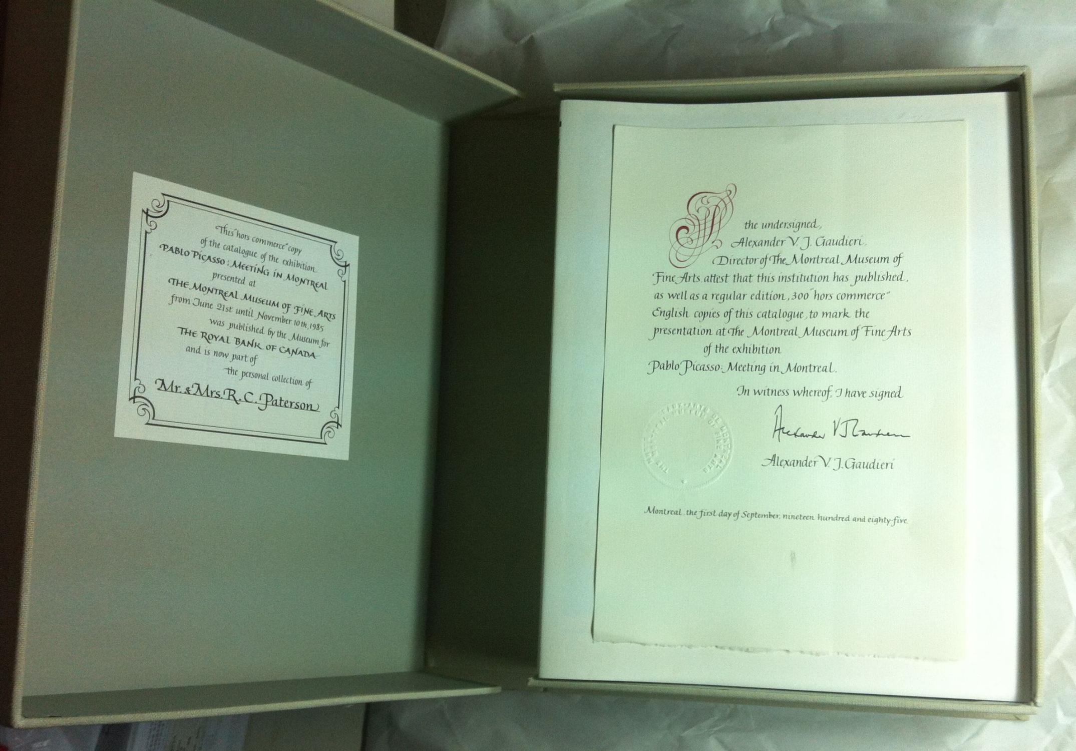 Pablo Picasso: Meeting in Montreal (Deluxe Limited Edition in Slipcase ...