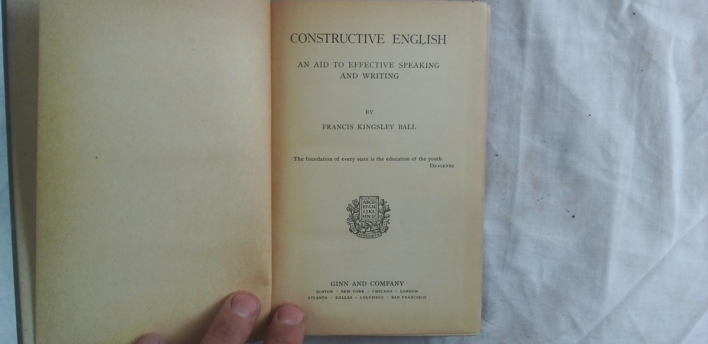 Constructive English an Aid Effective Speaking and Writing. by Kingsley ...