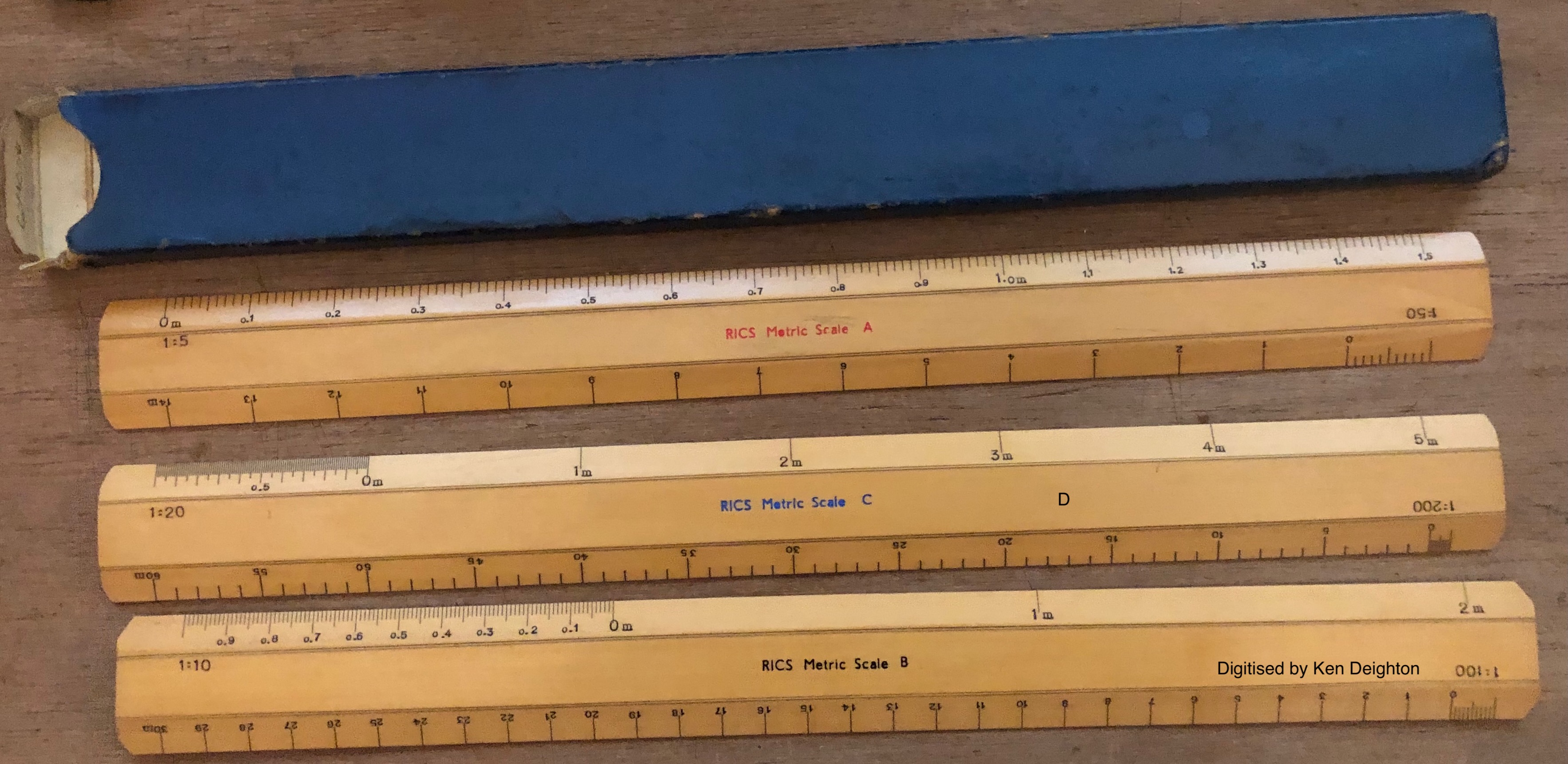 Rics metric Scale A + B + C [ 3 X 33cm HARDWOOD METRIC RULERS, SET OF 3 ...