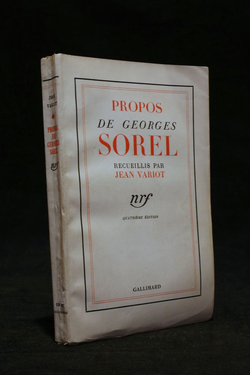 Propos de Georges Sorel recueillis par Jean Variot by Georges SOREL ...