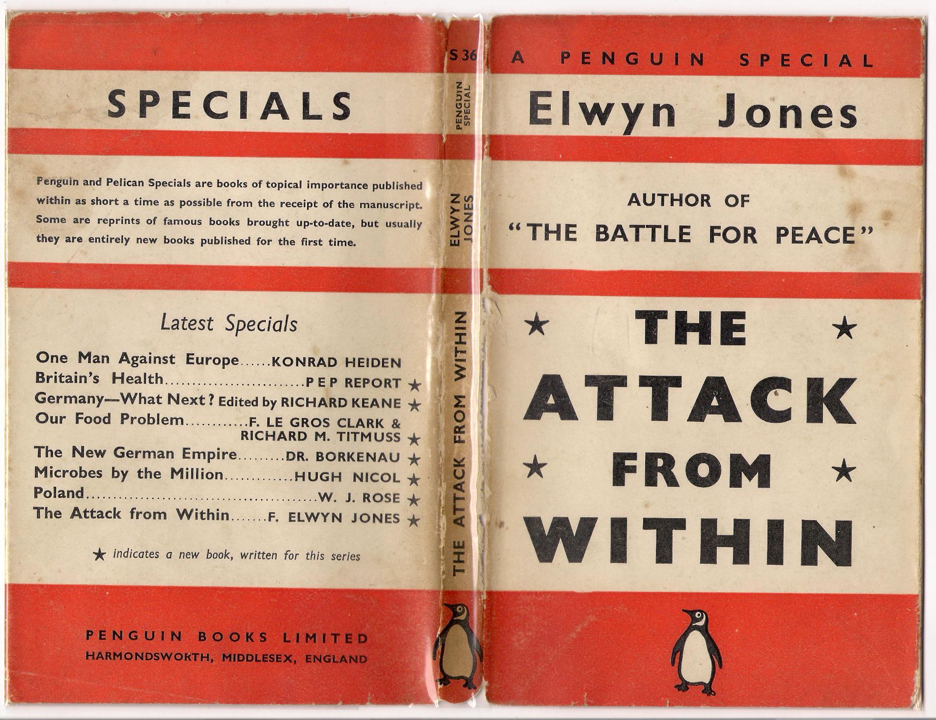 The Attack from Within by Jones, Elwyn: Very Good Soft cover (1939 ...
