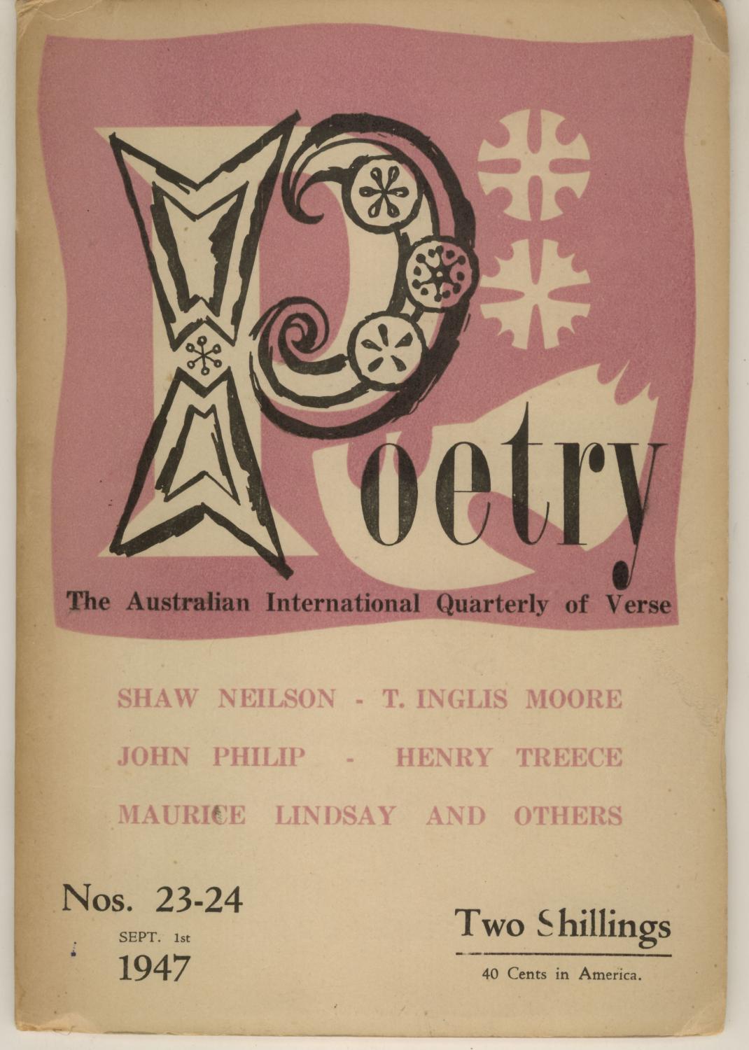 Poetry: The Australian International Quarterly of Verse. Numbers 23 and ...