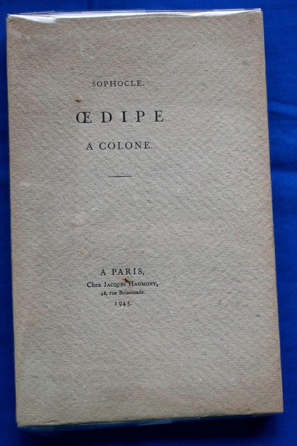 OEDIPE A COLONE par SOPHOCLE: Bon Couverture souple (1945) | Librairie RAIMOND
