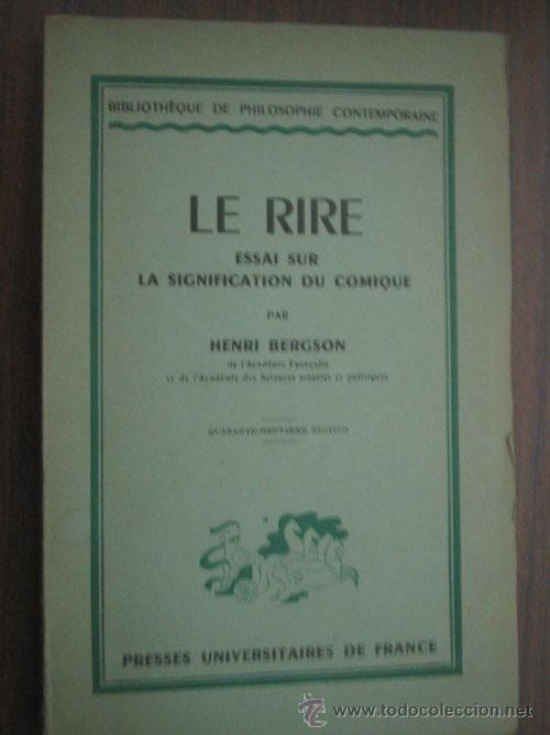 LE RIRE de BERGSON, Henri: Bueno (1940) 49ª edición. | Librería Maestro ...