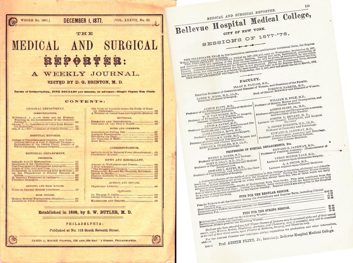 THE MEDICAL AND SURGICAL REPORTER: A WEEKLY JOURNAL. DECEMBER 1, 1877 ...