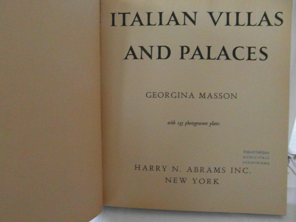 Italian Villas and Palaces by Masson Georgina: Good Hardcover (1959 ...