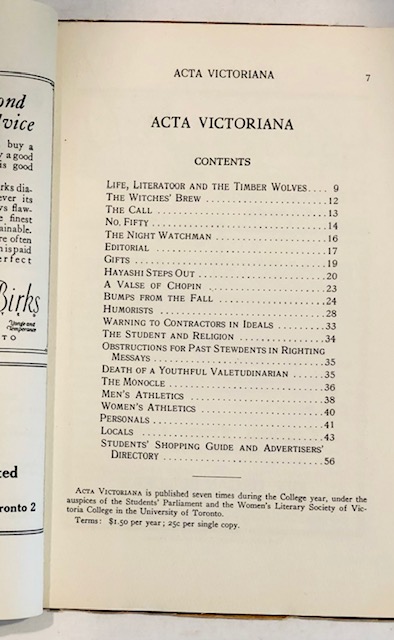 Acta Victoriana: Very Good Soft cover (1926) First Edition | Reeve ...
