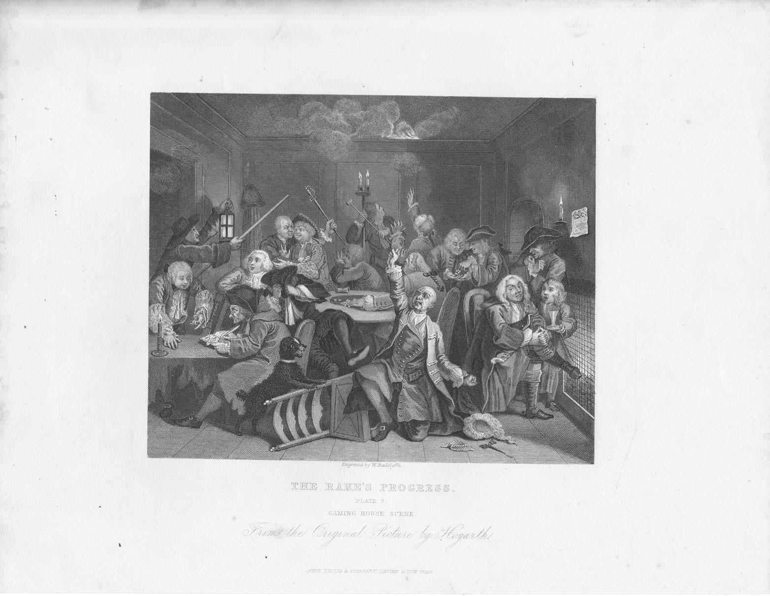 GRABADO - THE RAKE S PROGRESS. (Plate 6): Gaming House Scene von ...