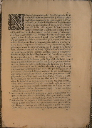 Controversia tra : FP Giacomo maria Baffo (criminale e carcerato) e ...