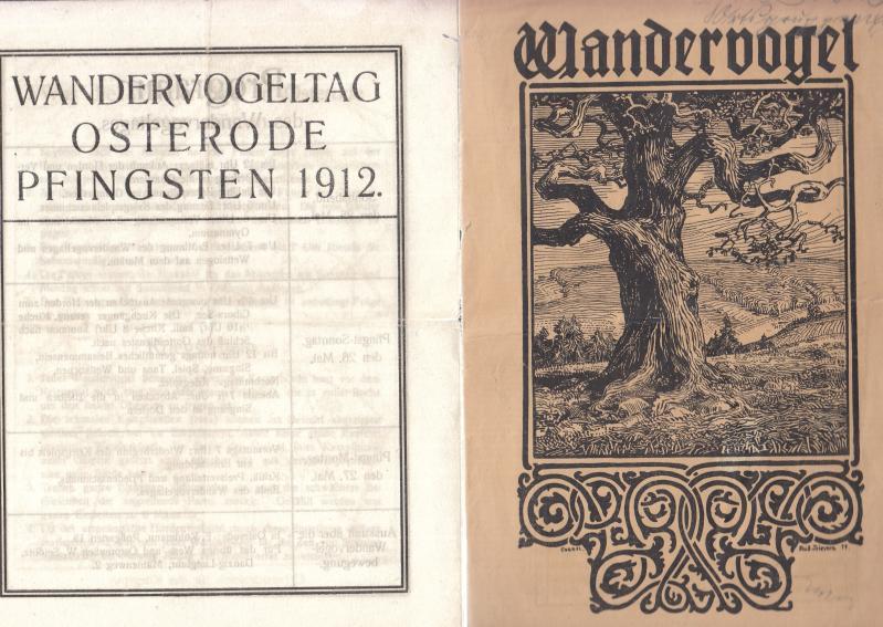 Konvolut: Wandervogeltag Osterode Pfingsten 1912. 1. Programm des ...