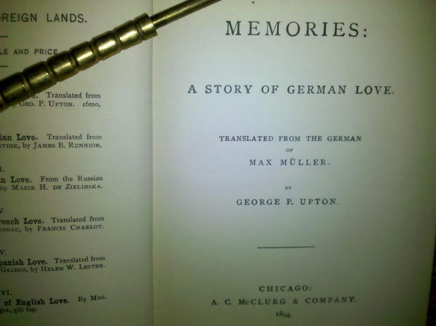 MEMORIES, A STORY OF GERMAN LOVE; FROM SERIES OF TALES FROM FOREIGN ...