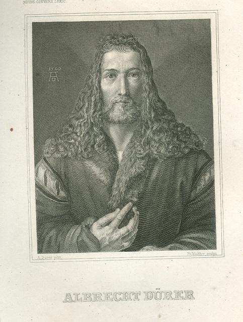 Porträt. Original - Stahlstich von Ph. Walther nach A. Dürer, 24 x 15 ...