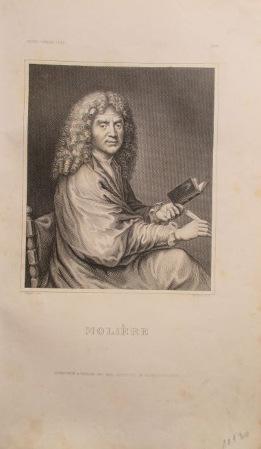 Porträt. Halbfigur sitzend mit Buch und Feder. Original - Stahlstich ...