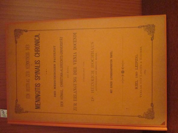 Ein Beitrag zur Kenntniss der Meningitis spinalis chronica. von ...