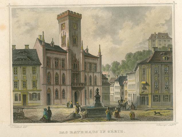 "Das Rathaus mit dem Marktplatz". von Greiz/Vogtland.: 0. Kunst ...