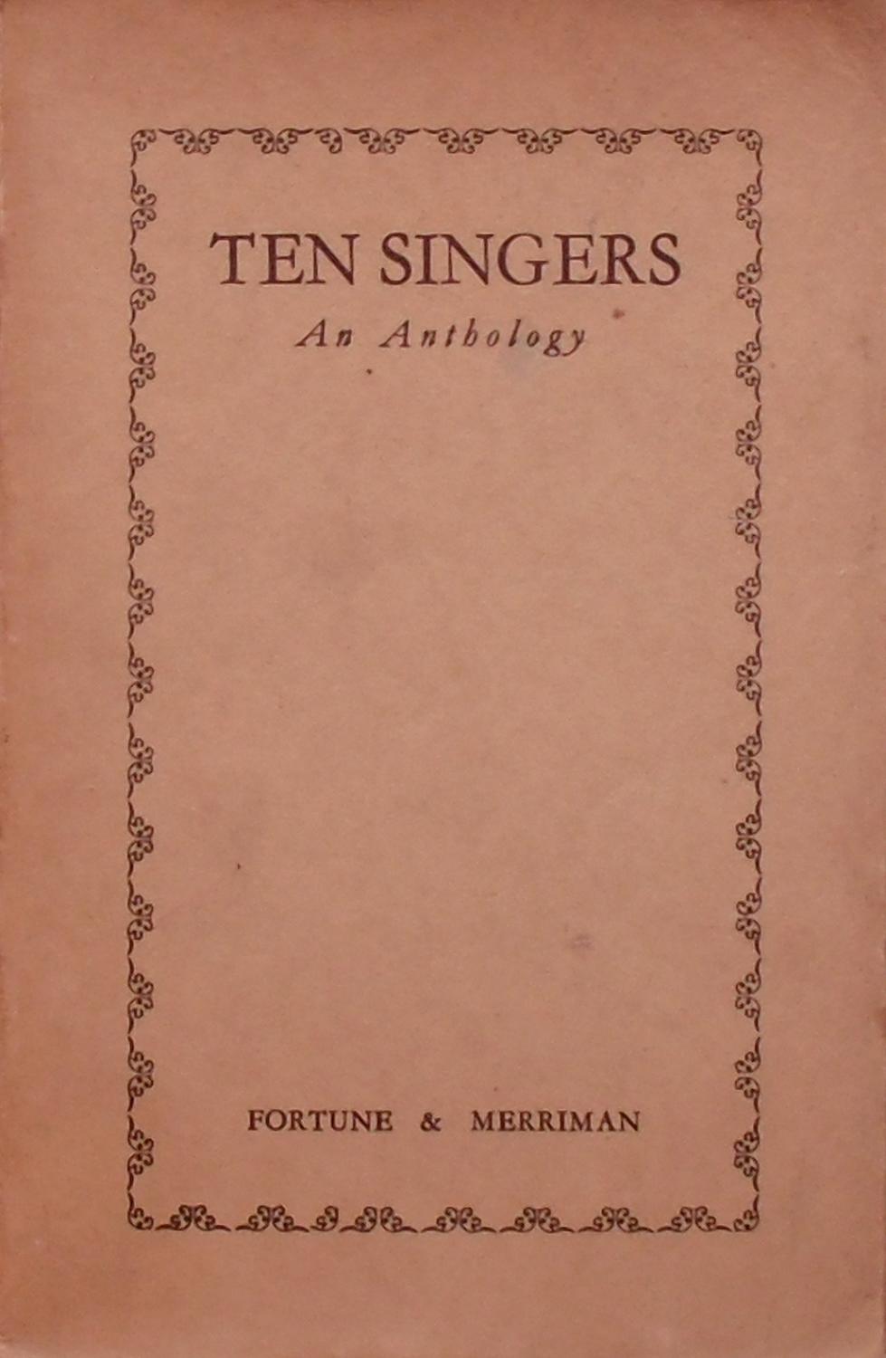 Ten Singers; an anthology by Day Lewis (Cecil).: Wrappers (1925) First ...