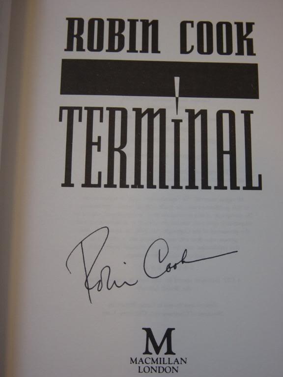 TERMINAL: SIGNED UK FIRST EDITION HARDCOVER by Robin Cook: Near Fine ...