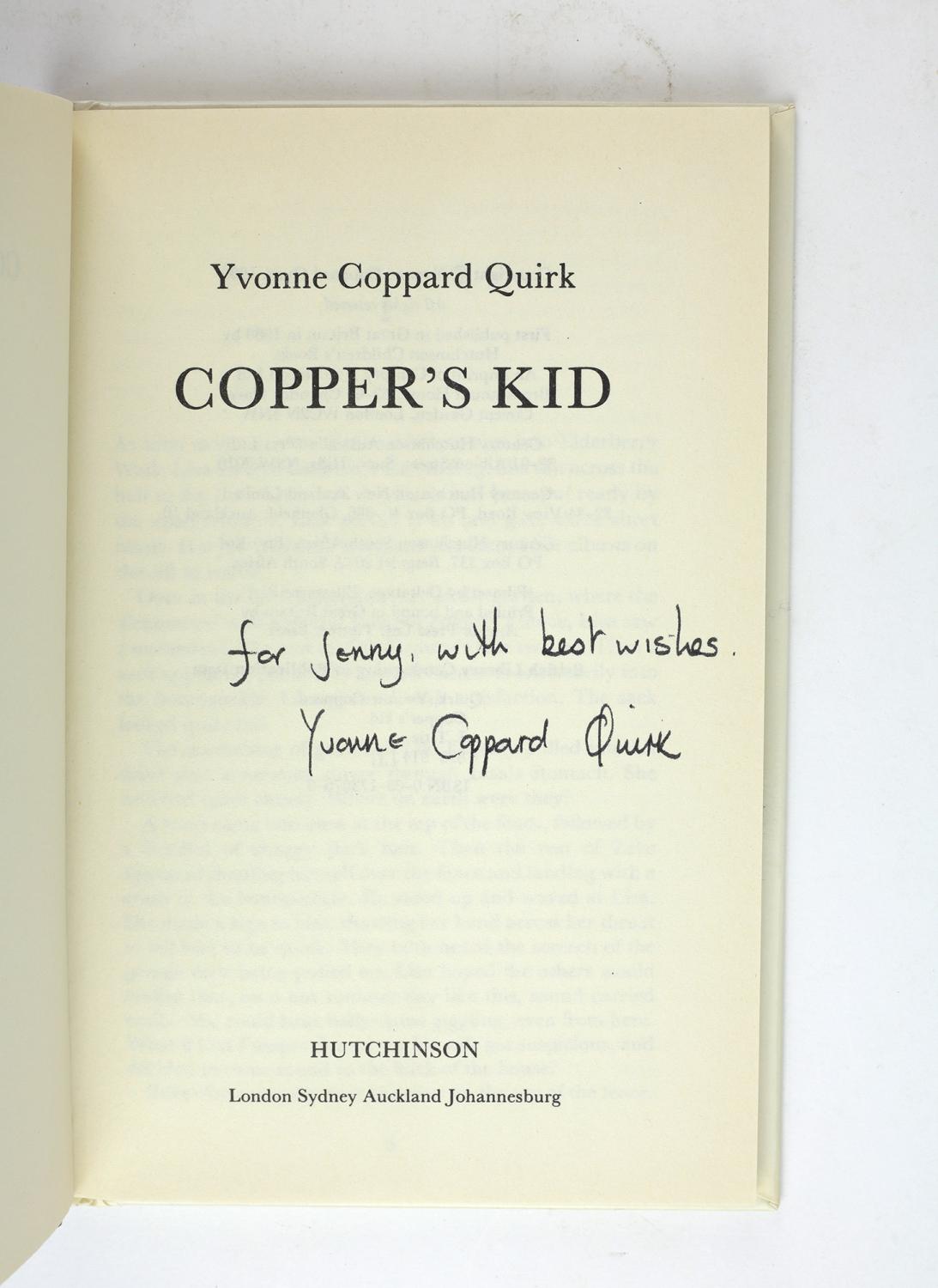 COPPER'S KID by COPPARD QUIRK, Yvonne: (1989) | Jonkers Rare Books