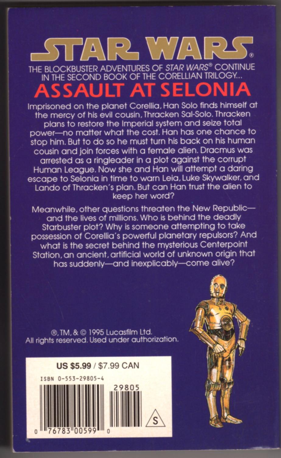 Assault at Selonia (Star Wars: Book 2 of the Corellian Trilogy) par ...